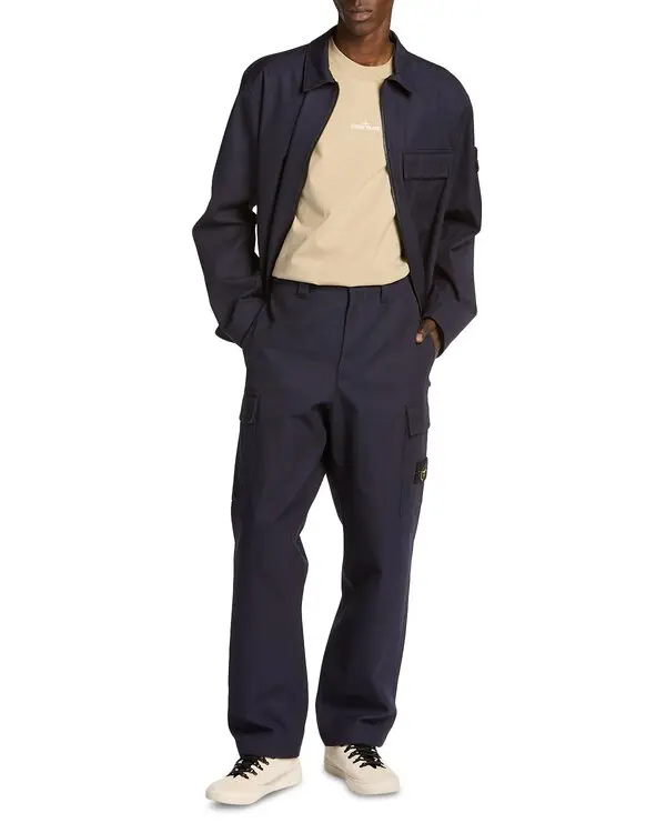Stone Island Zip Front Shirt Jacket - Dark Blue - 30% Off